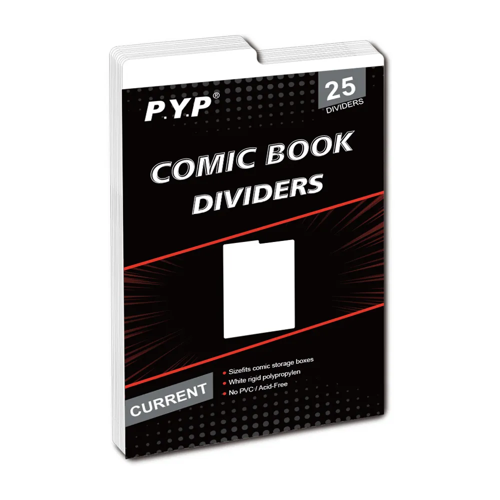 White Comic Book Dividers with Write-On Index Folding Tab